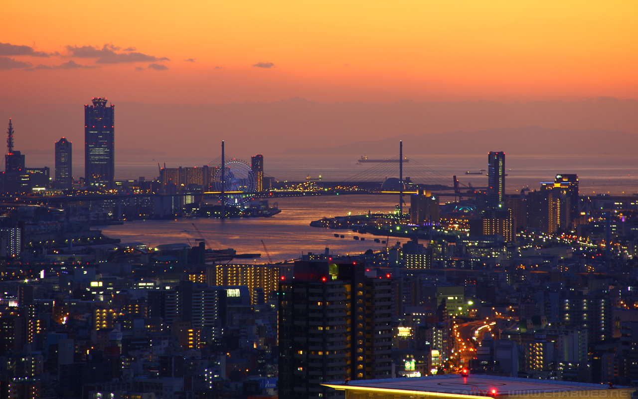 Osaka Sunset Wallpaper